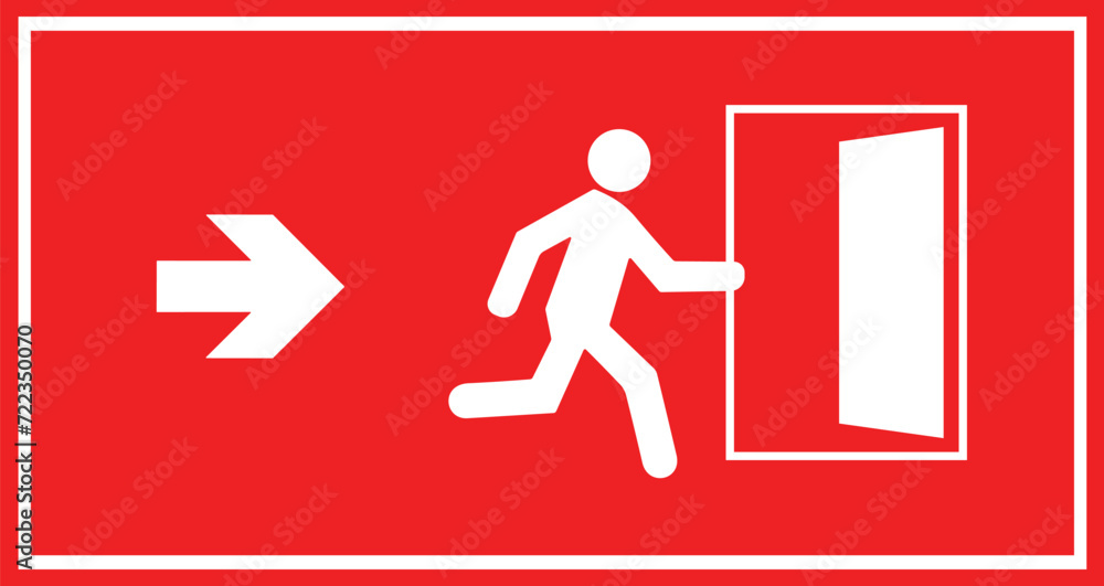 Emergency fire exit sign, Emergency sign, Emergency exit, Emergency ...