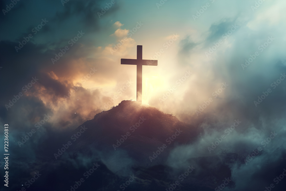 The sacred cross, symbolizing the death and resurrection of Jesus ...