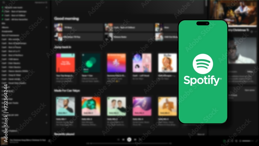 Istanbul, Turkey - 25 January 2024: Spotify brand logo on smartphone ...