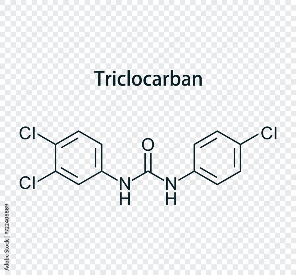 Chemical structure of Triclocarban. Vector illustration isolated on ...