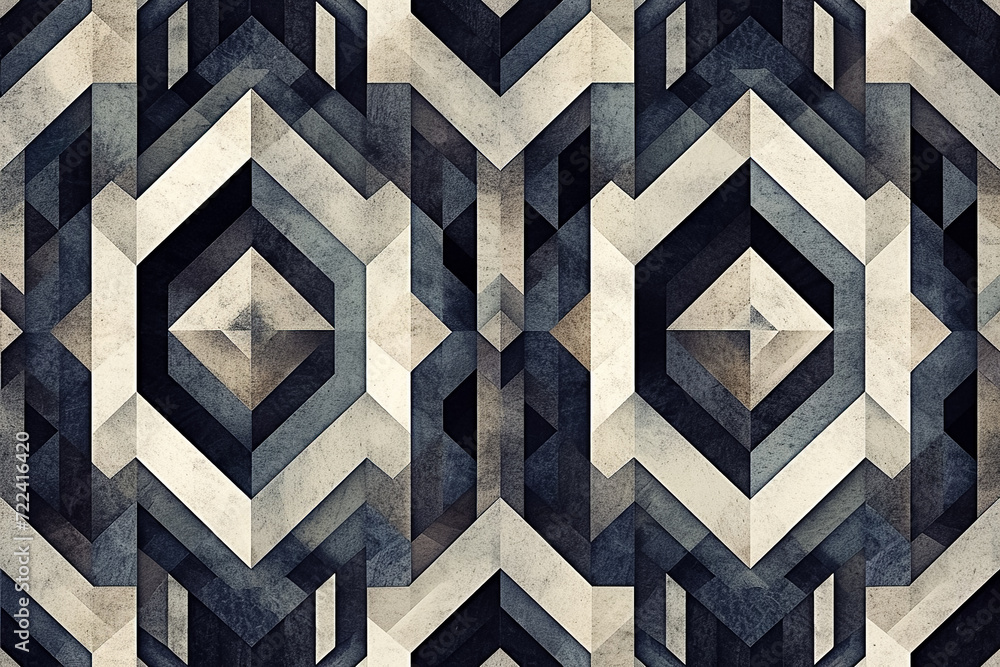 Create a symmetrical pattern of geometric shapes, with alternating ...