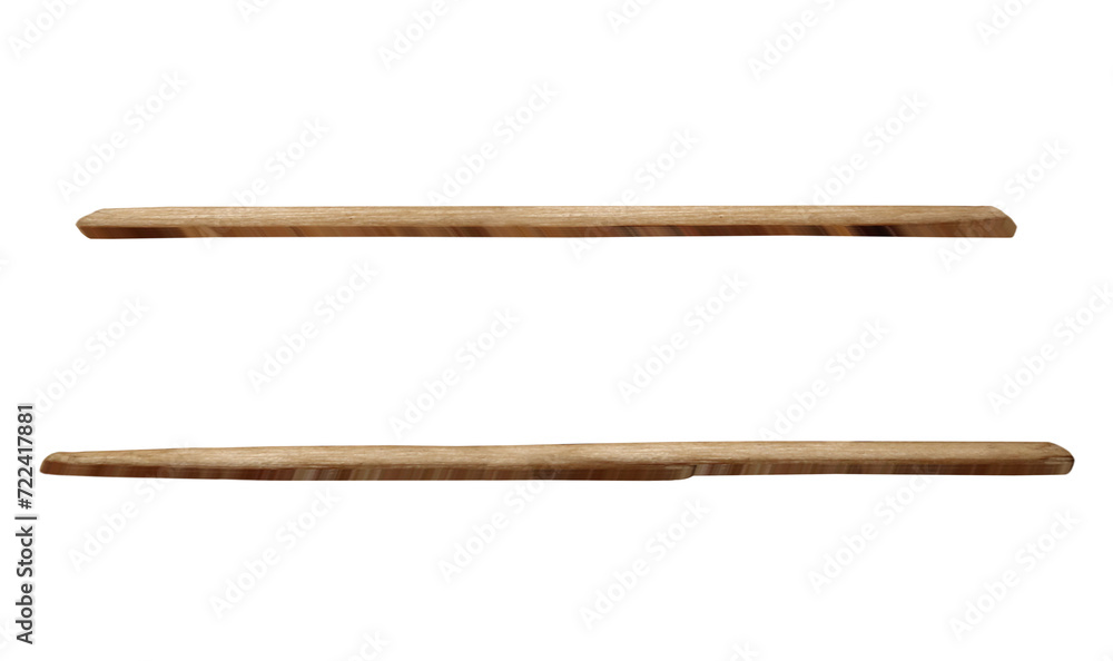 Horizontal wooden logs peeled from bark cut into boards on isolated ...