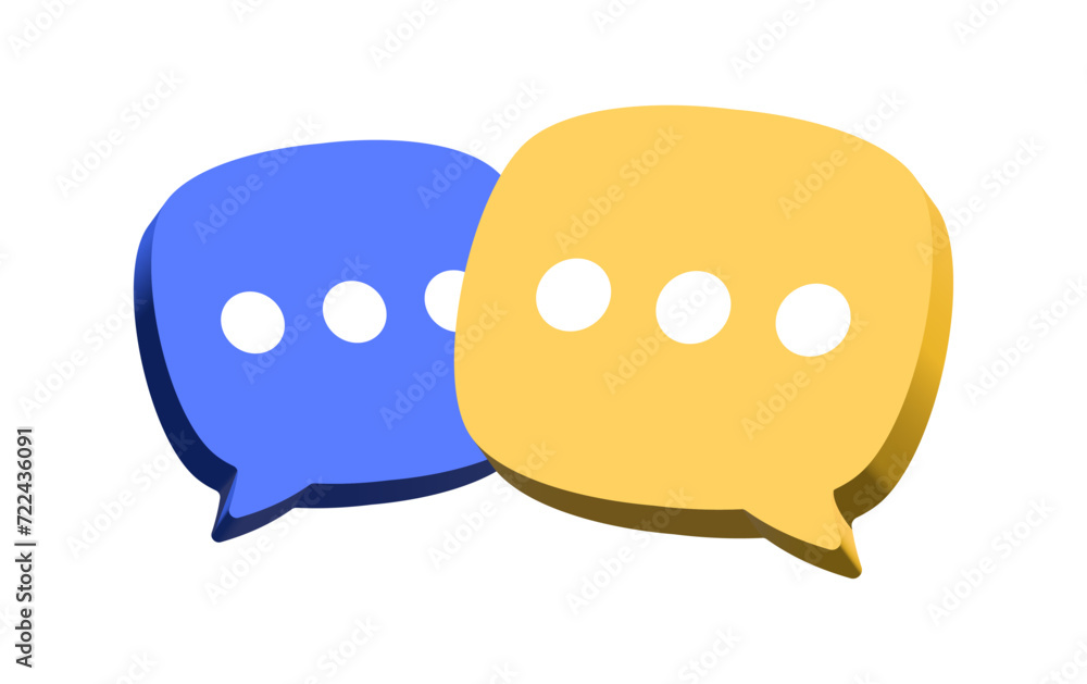 3d chat speech bubble icon symbol Chat message boxes sign, speech text ...
