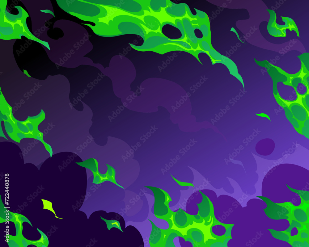 Fantastic fire flames, smoke backgrounds. Comic book art. Design game ...