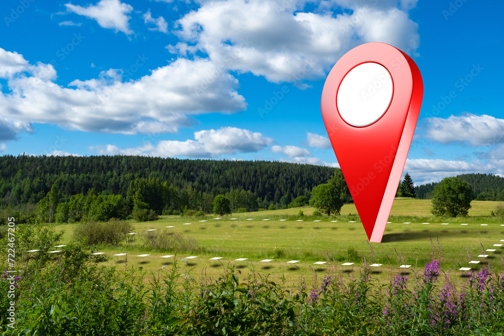 Plot land in countryside. Place to build farm with large geomark. Plot ...