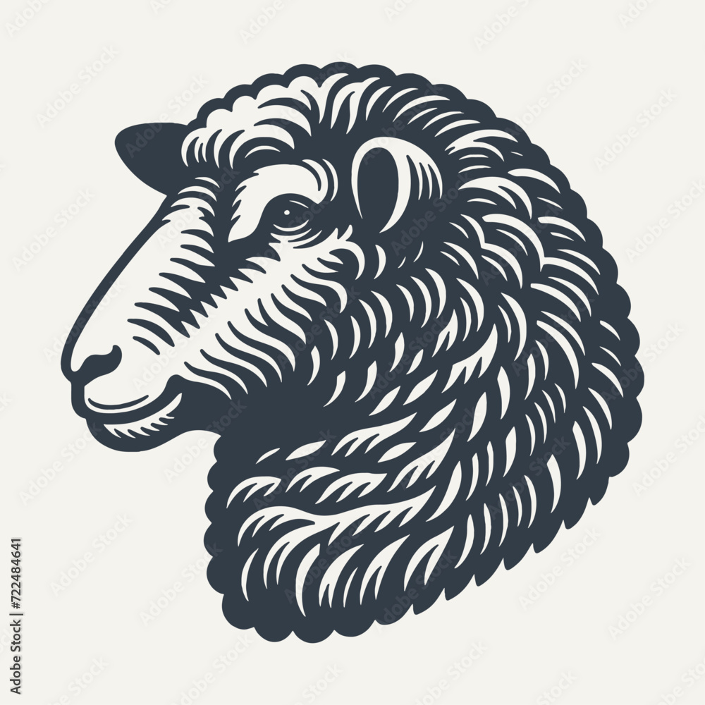 Sheep Head. Vintage woodcut engraving style vector illustration. Stock Vector | Adobe Stock