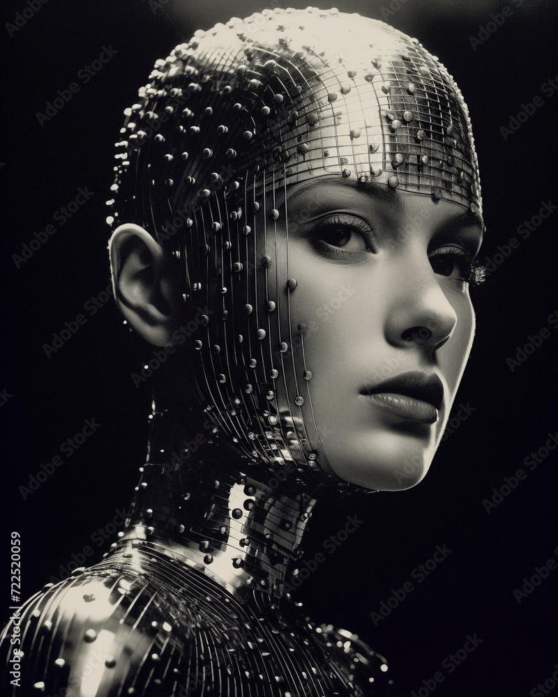 Foto de 1950's Atomic age portrait of model as astronaut wearing sci-fi ...