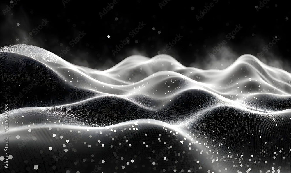 Abstract geometric curved space of white lines. Animation. Distorted ...