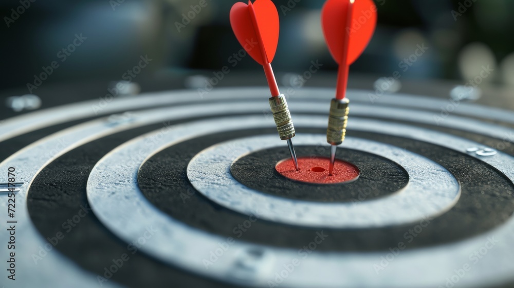 set goals for work. dart aiming at the target center business. goal ...