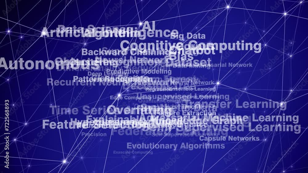 Ai Lettering And Connected Lines Exploring Future Of Artificial Intelligence Machine Learning