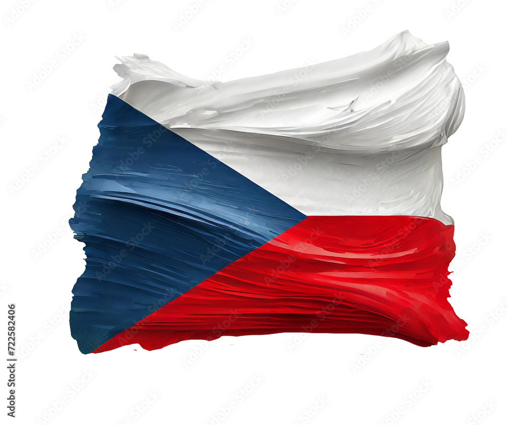 Representation of the flag of the Czech Republic, made with brush ...