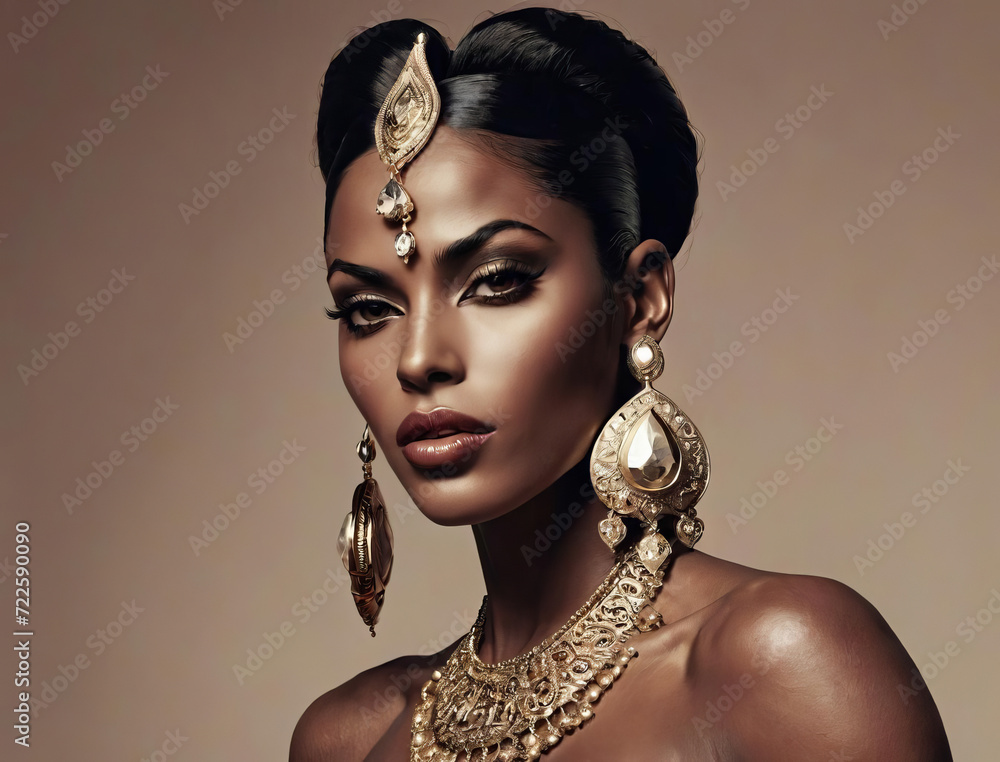 Vintage Glamour - Muscular Black-Skin Middle Eastern Supermodel in ...