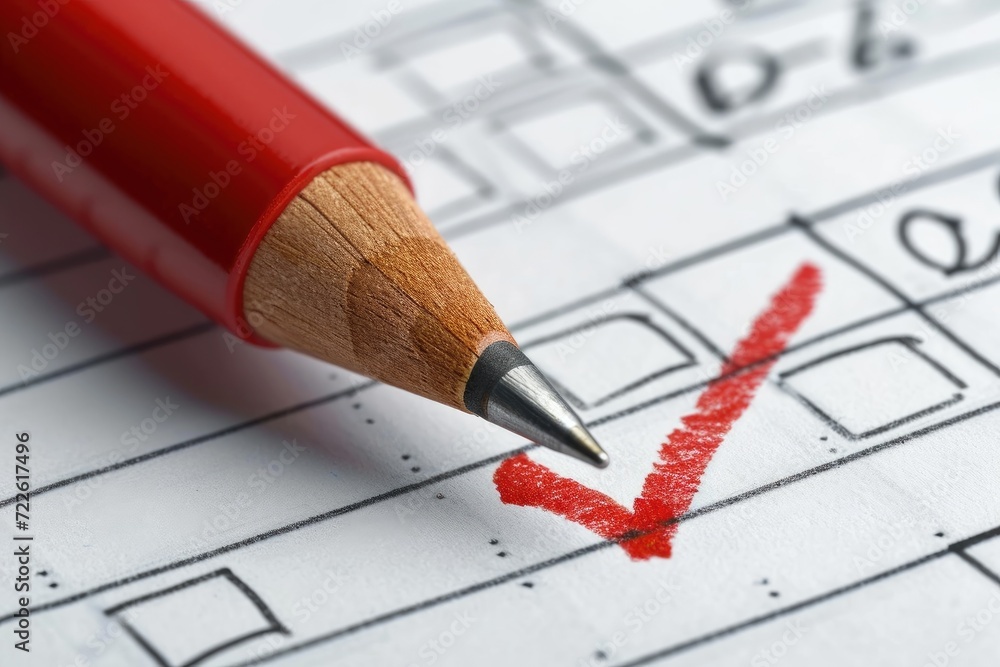 A powerful tool for precise communication, the red check mark pencil ...