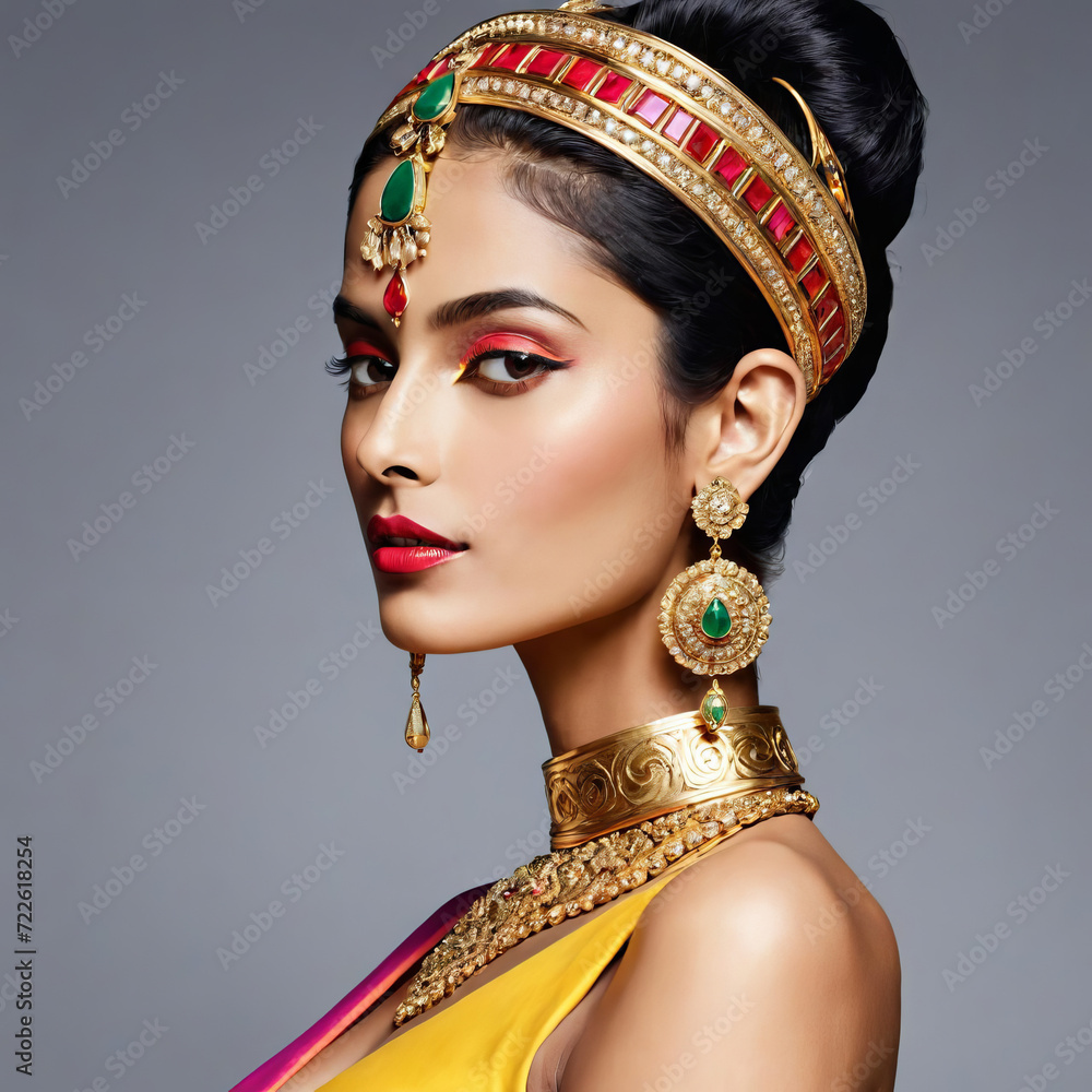 Vogue Cover Shoot - Portrait of a Thin South Asian Supermodel with Bold ...