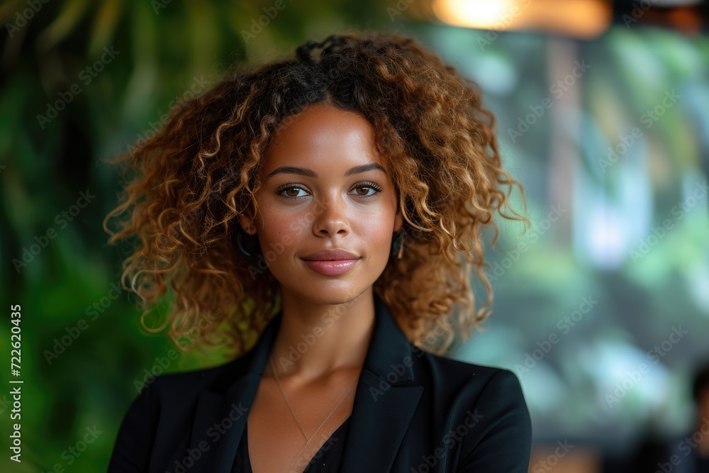 Foto de A stylish lady exudes confidence as she rocks her jheri curl ...