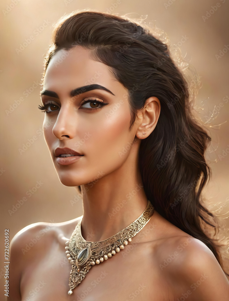 Ethereal Glamour - Portrait of a Medium-Skin Middle Eastern Supermodel ...