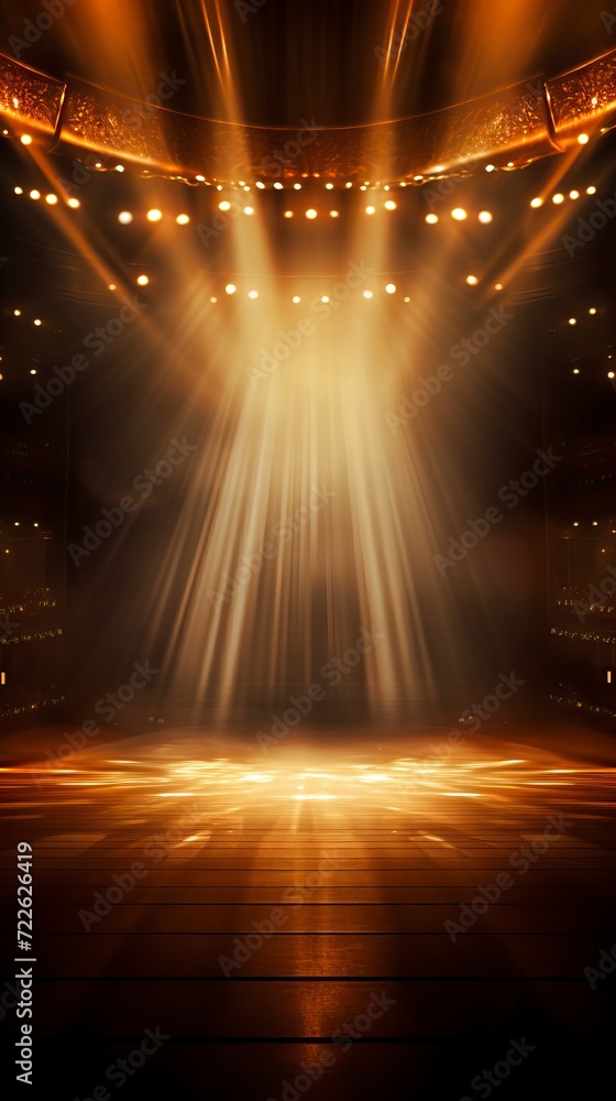 Theater stage light background with spotlight illuminated the stage for ...