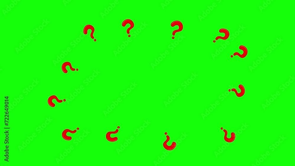 Question mark pop up animation on green screen background Stock-Video ...