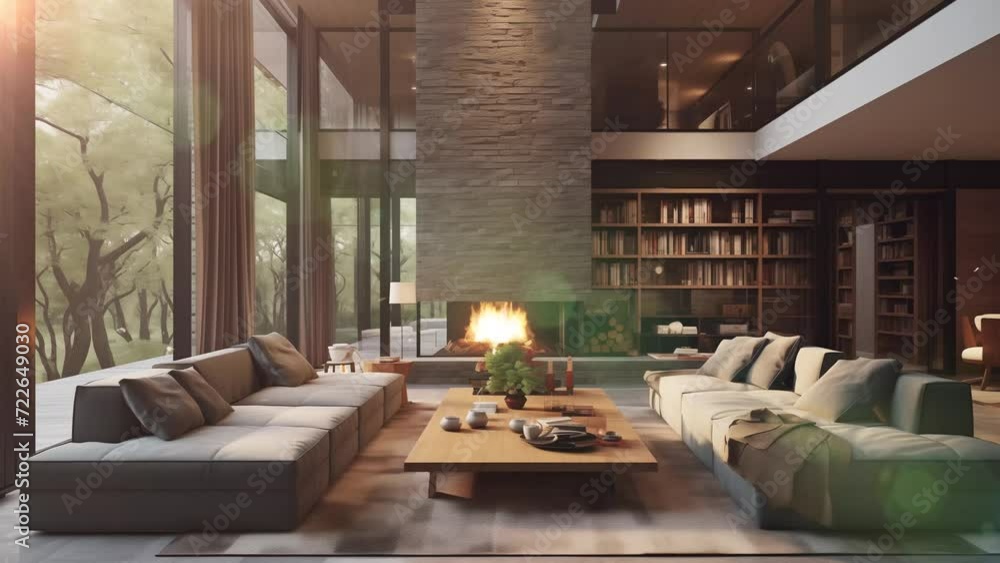 Modern elegant and luxurious interior design creating a warm and bright ...