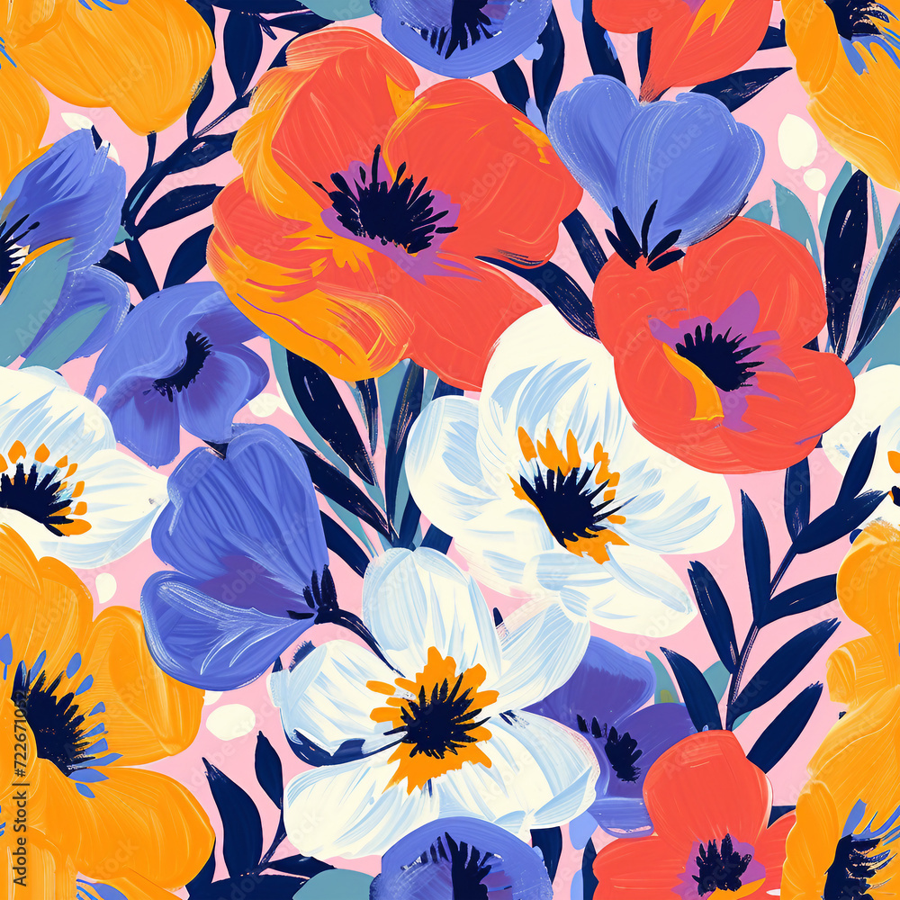 February birth flowers, birth month flowers. Seamless floral pattern of ...