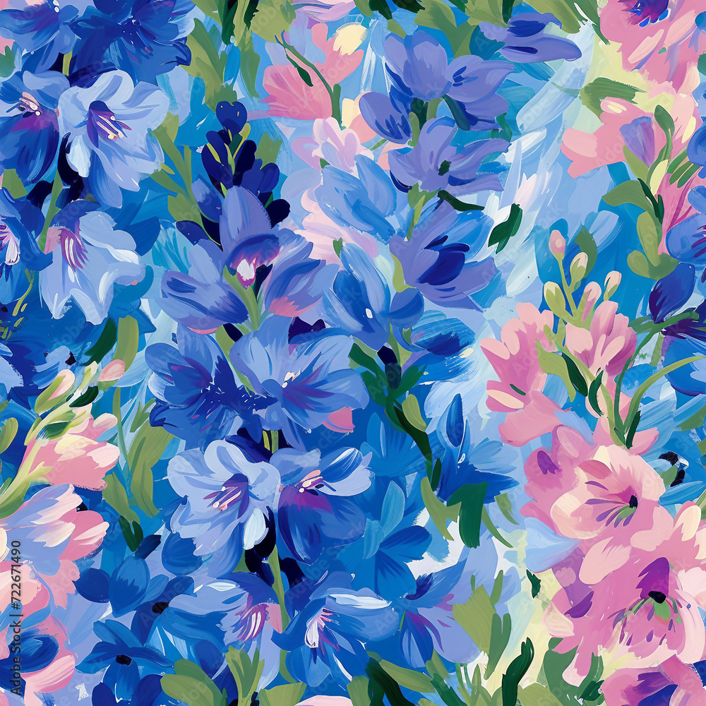 July birth flowers, birth month flowers. Seamless floral pattern of ...