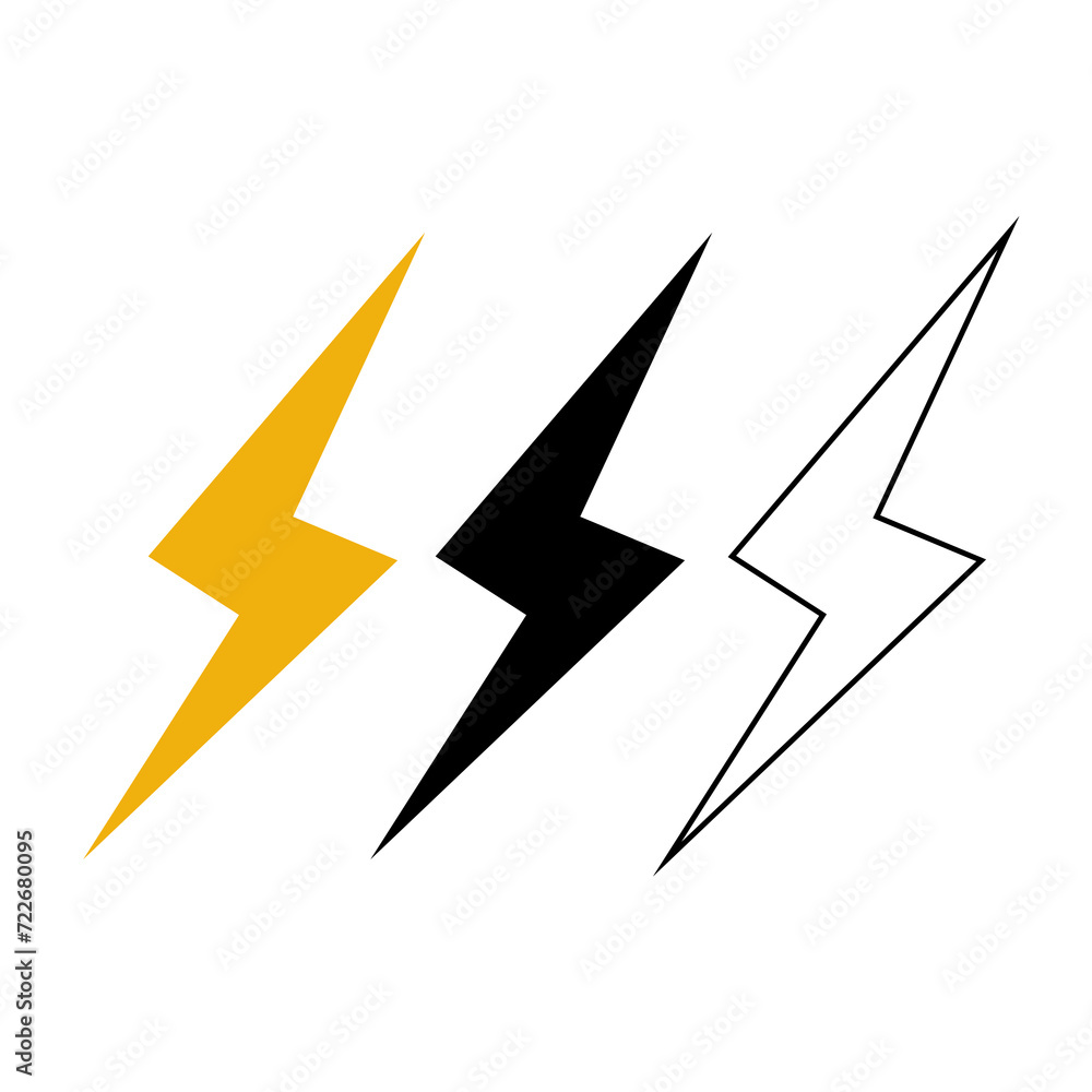 Bolt icon vector. Lightning, electric power vector logo design element ...