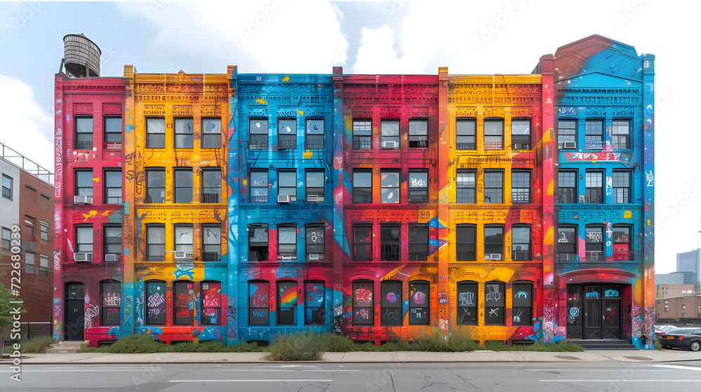 Eclectic, Mixed-Use Building, Street Art Murals, Brick, Graffiti ...