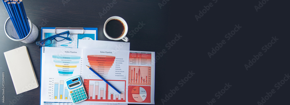 Banner Excel graph with Spreadsheet Document showing Information ...