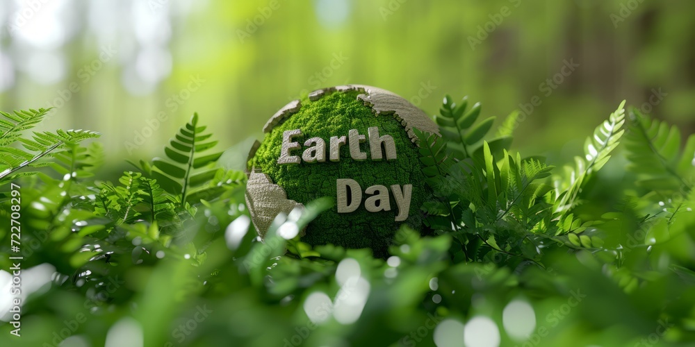 Earth Globe Shaped Written Text Earth Day With Leaf,. Environmental ...