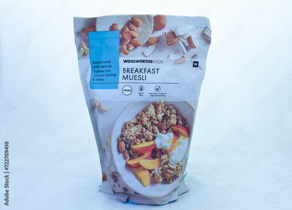 Johannesburg, South Africa - a bag of breakfast muesli from Woolworths ...