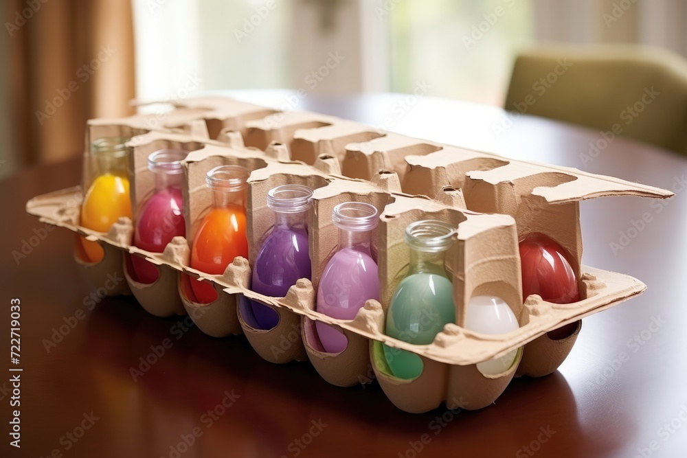 Easter Egg Carton Display: Use an egg carton as a display, placing ...
