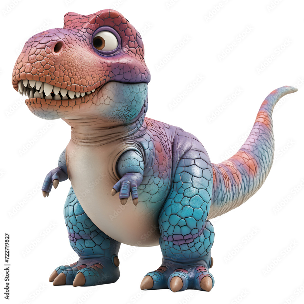 Isolated 3d cartoon funny dinosaur t-rex a white background. Sweet ...