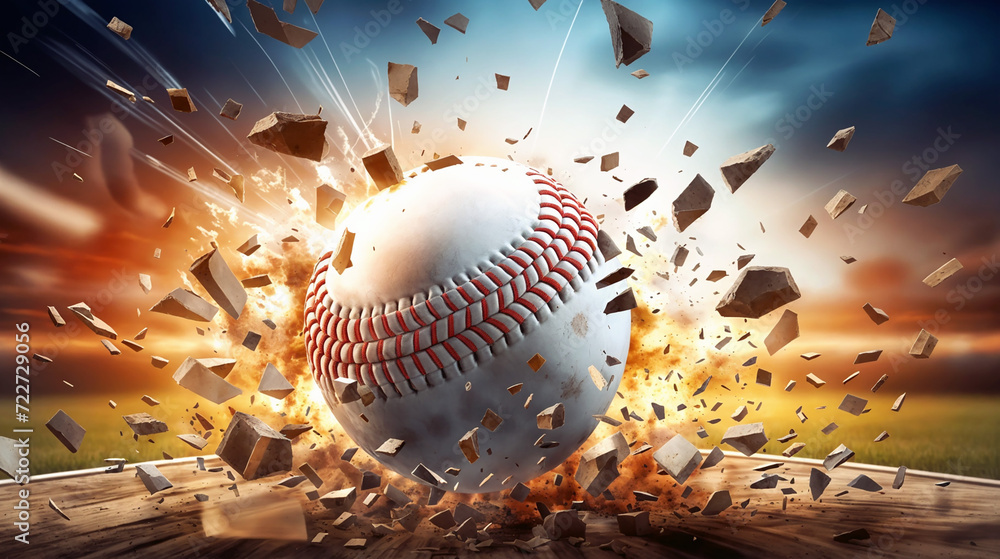Design a dynamic blurred background for a baseball game, emphasizing ...