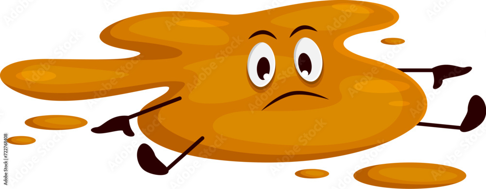 Funny poo excrement, cartoon poop emoji character. Isolated vector sad ...