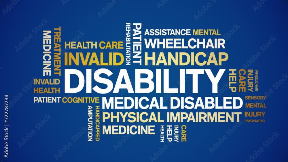 Disability animated tag word cloud;text design animation kinetic ...