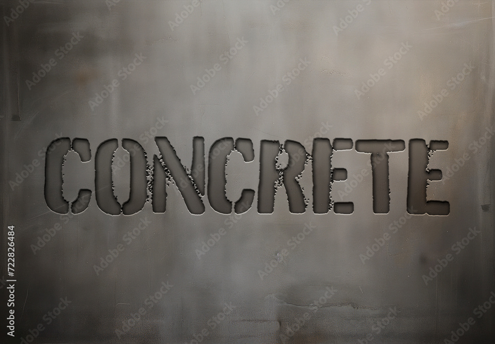 Engraved Concrete Text Effect Mockup Stock Template | Adobe Stock