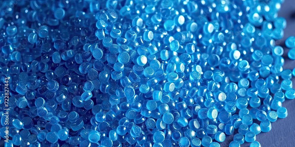 3d blue tiny plastic cylindrical grains , blue plastic polymer pellets ...