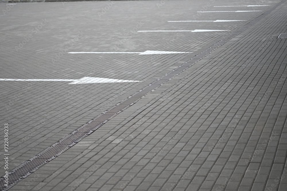 white arrow on gray asphalt, turn left, turn right, abstract white ...