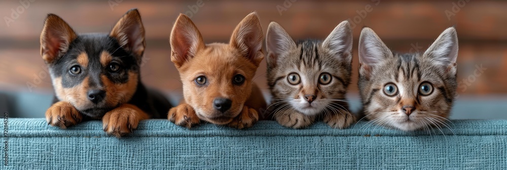 Banner Four Pets Hanging Paws Blank, Desktop Wallpaper Backgrounds ...