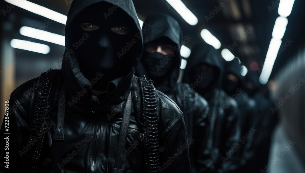 Elite secret military special forces soldier wear full helmet, black ...