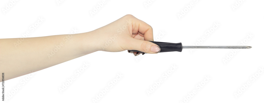 throw away the screwdriver, old screwdriver in hand in front of the ...