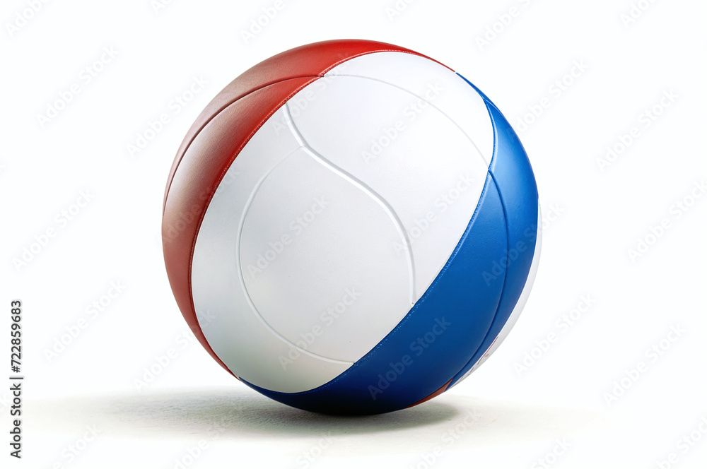 AI generated illustration of a tricolored volleyball with red, white ...