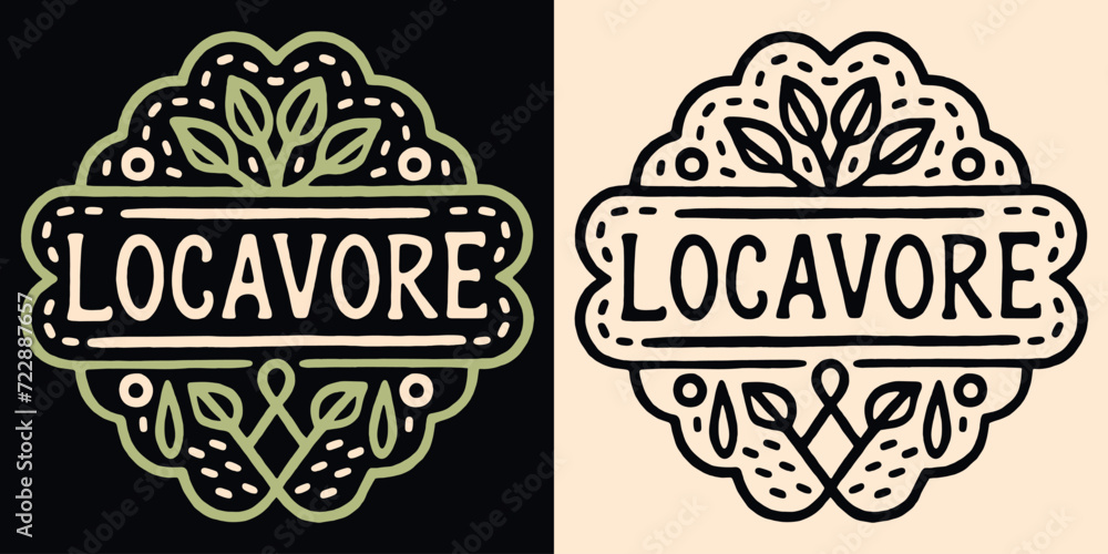 Locavore round badge logo shop local lettering locavorism. Cute sign ...