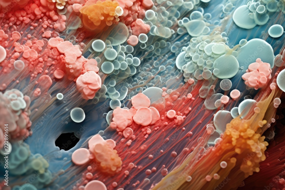 High-resolution images of microbial biofilms on surfaces. Stock ...