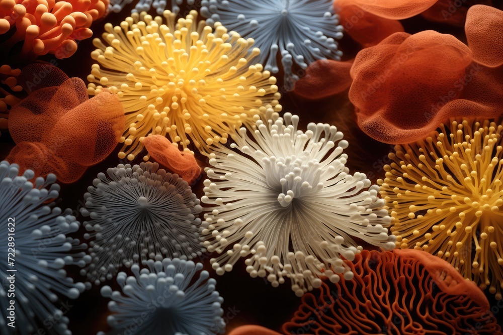 High-resolution images of microbial biofilms on surfaces. Stock ...