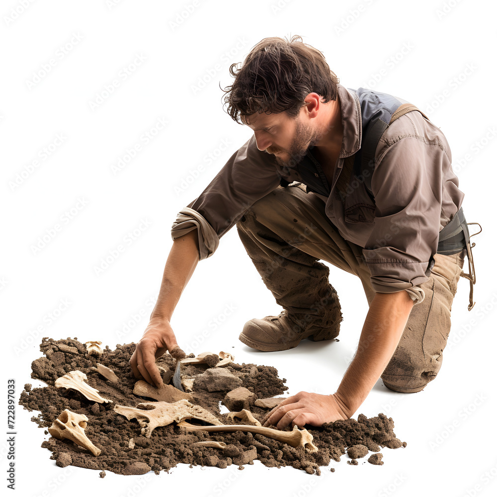 Archaeologist uncovering artifacts that signify human evolution ...