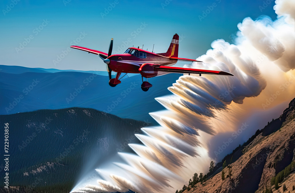 Firefighting aircraft. Extinguishing a forest fire using firefighting ...
