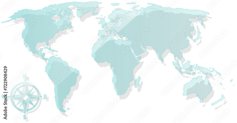 Transparent glass world map background. PNG decorative design element ...