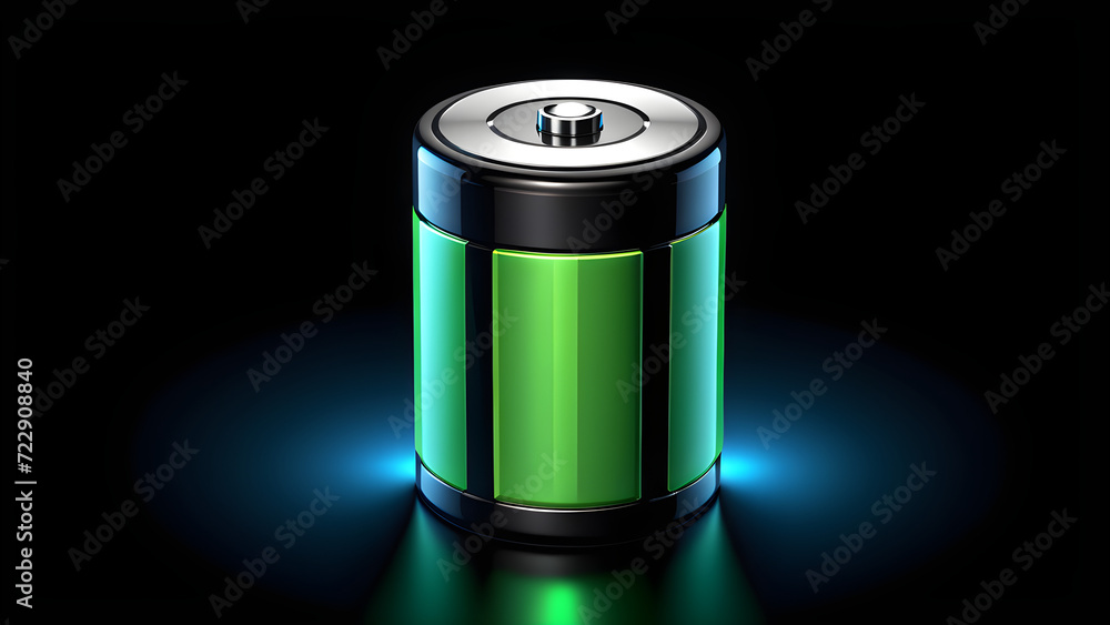 battery icon 3d clipart isolated on a black background. battery ...