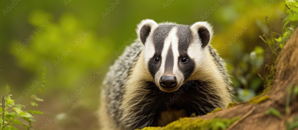 Honey badger Mellivora capensis also known as the ratel in the dark ...